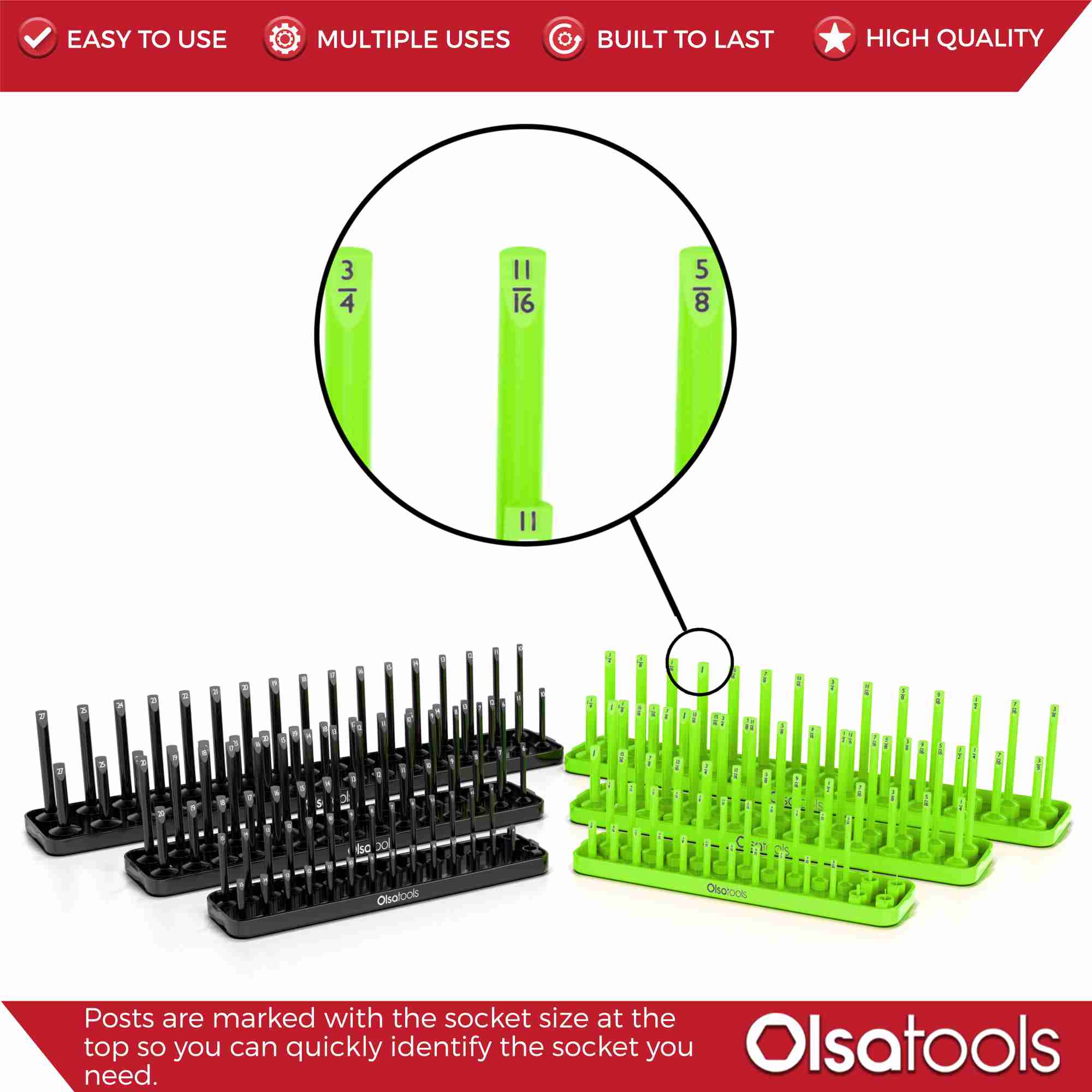 Heavy-Duty Socket Organizer Trays | Organizer Trays for Sockets | Olsa ...