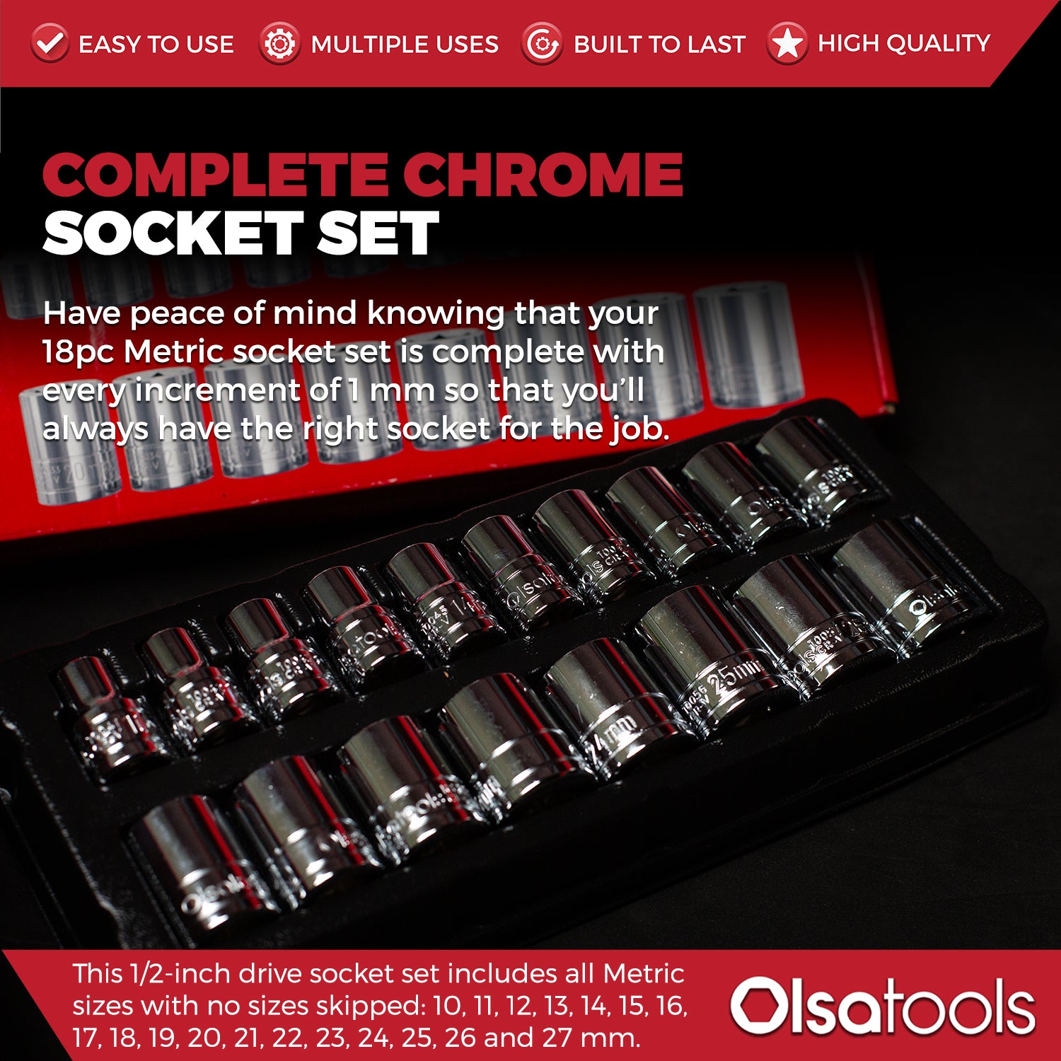 Professional-Grade Chrome Socket Sets | Olsa Tools | Olsa Tools