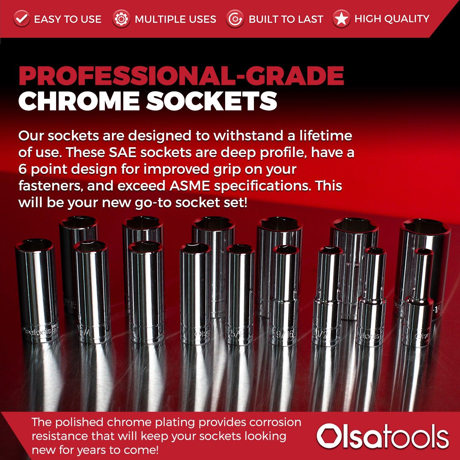 Professional-Grade Chrome Socket Sets | Olsa Tools | Olsa Tools