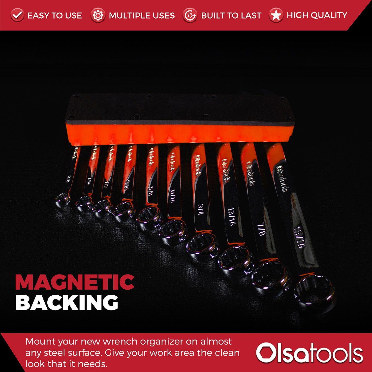 Wrench Organizer | Magnetic Wrench Holder | Olsa Tools | Olsa Tools