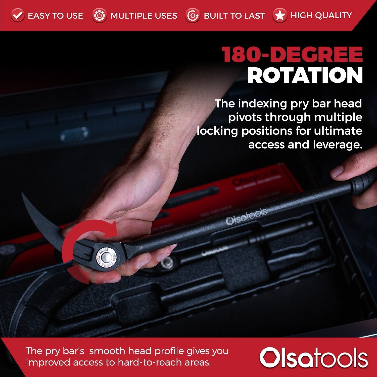 Olsa Tools 2 Piece Indexing Pry Bar Set | Heavy Duty 10" and 20" Long ...