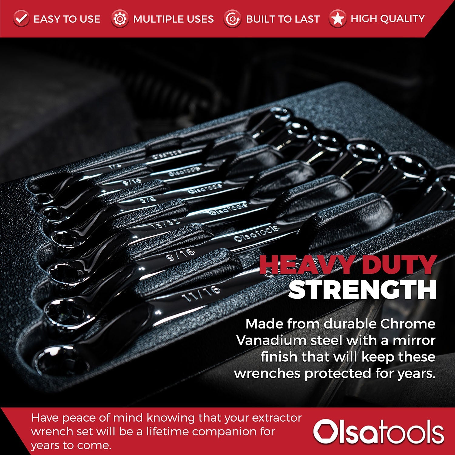 Olsa Tools Offset Bolt Extractor Wrench Set | Olsa Tools