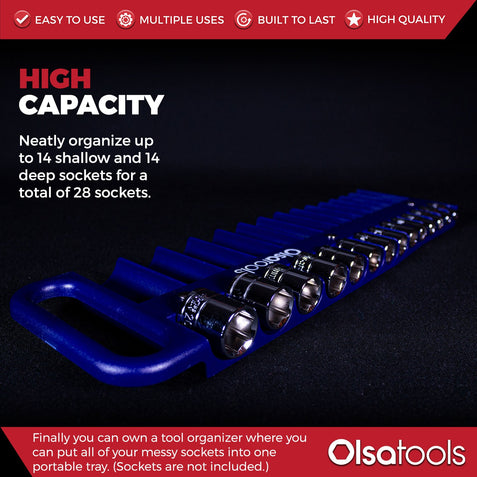 Magnetic Portable Socket Organizer Tray | For Deep & Shallow Sockets ...