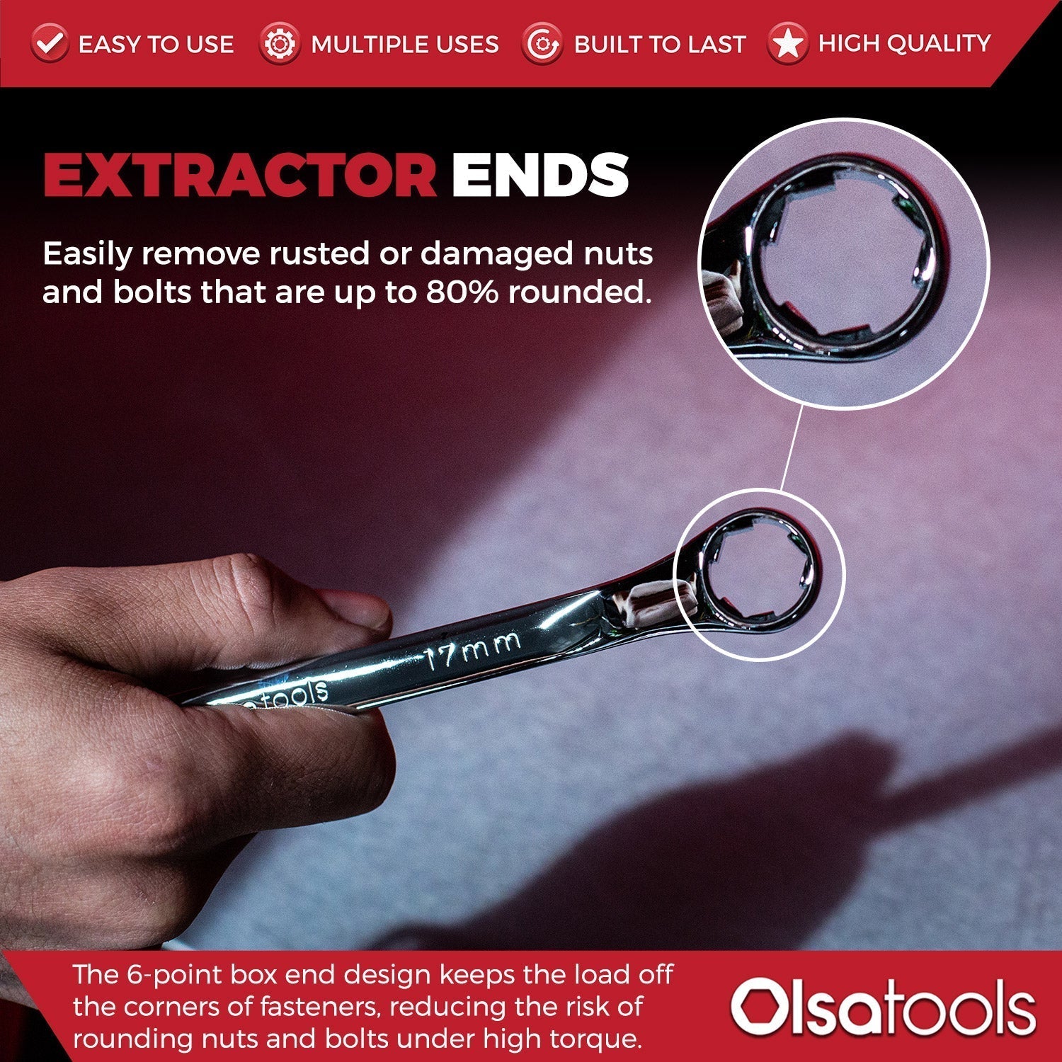 Olsa Tools Offset Bolt Extractor Wrench Set | Olsa Tools