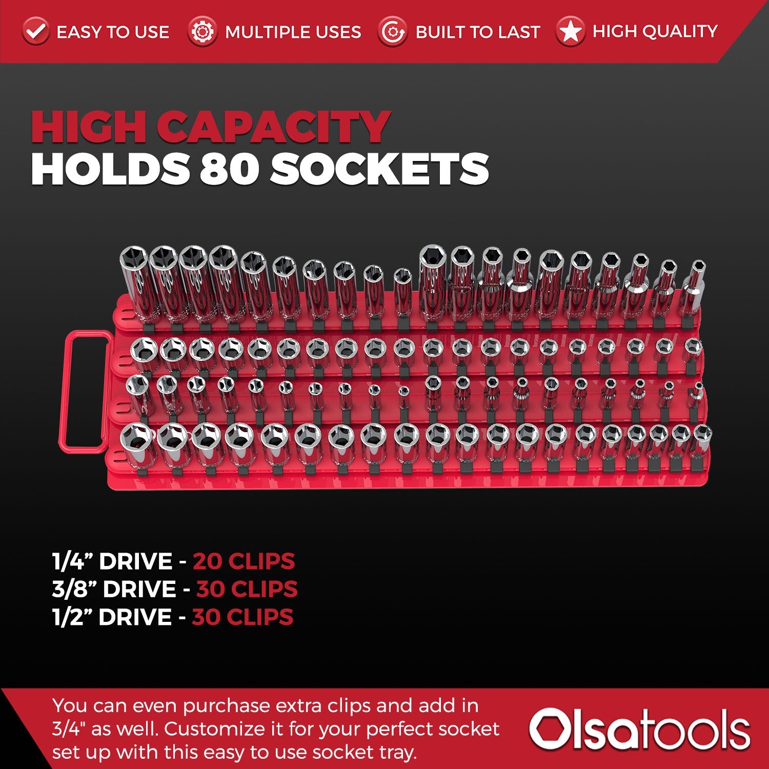 Socket Organizer Tray With Handle | Olsa Tools
