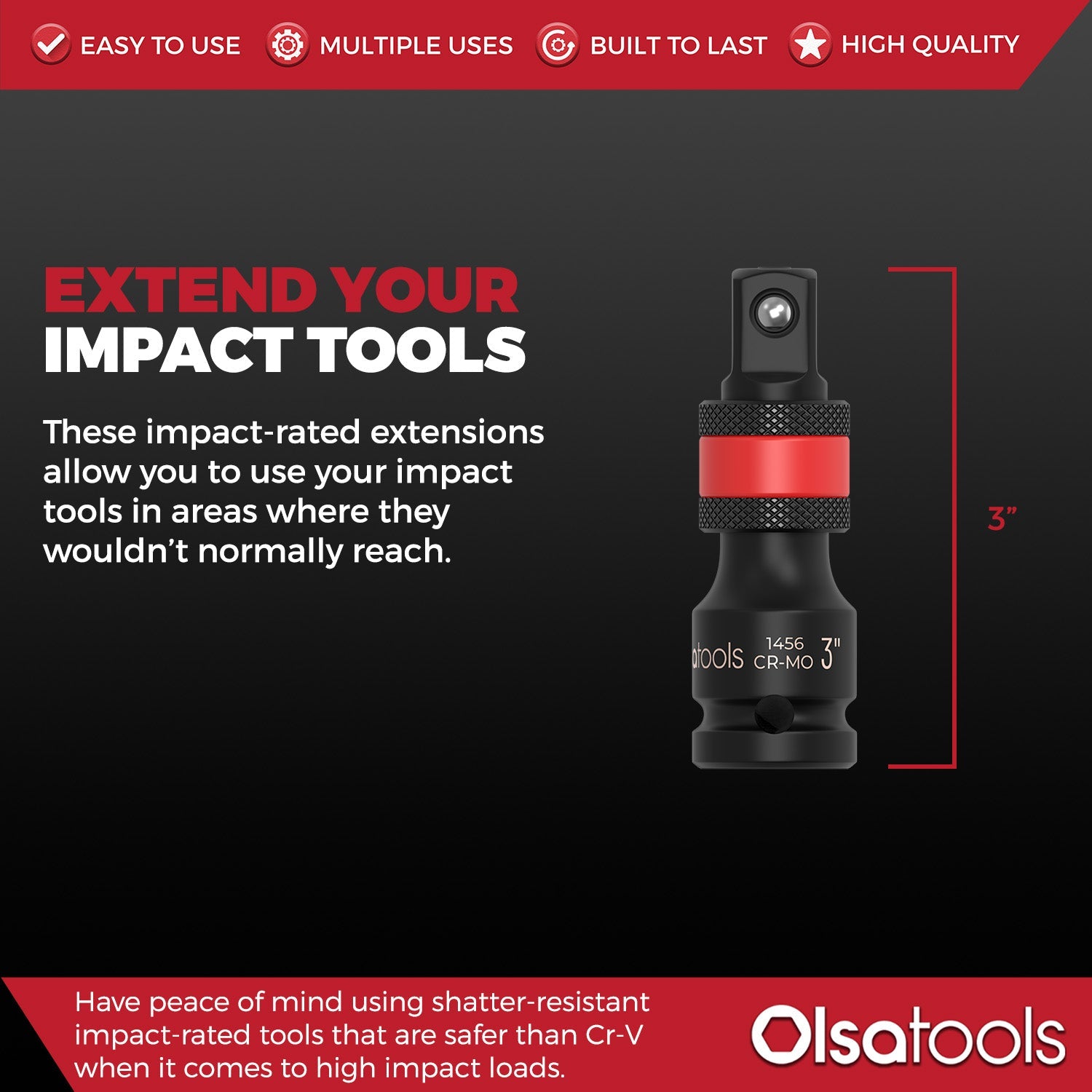 Olsa Tools | Locking Impact Socket Extension | Olsa Tools