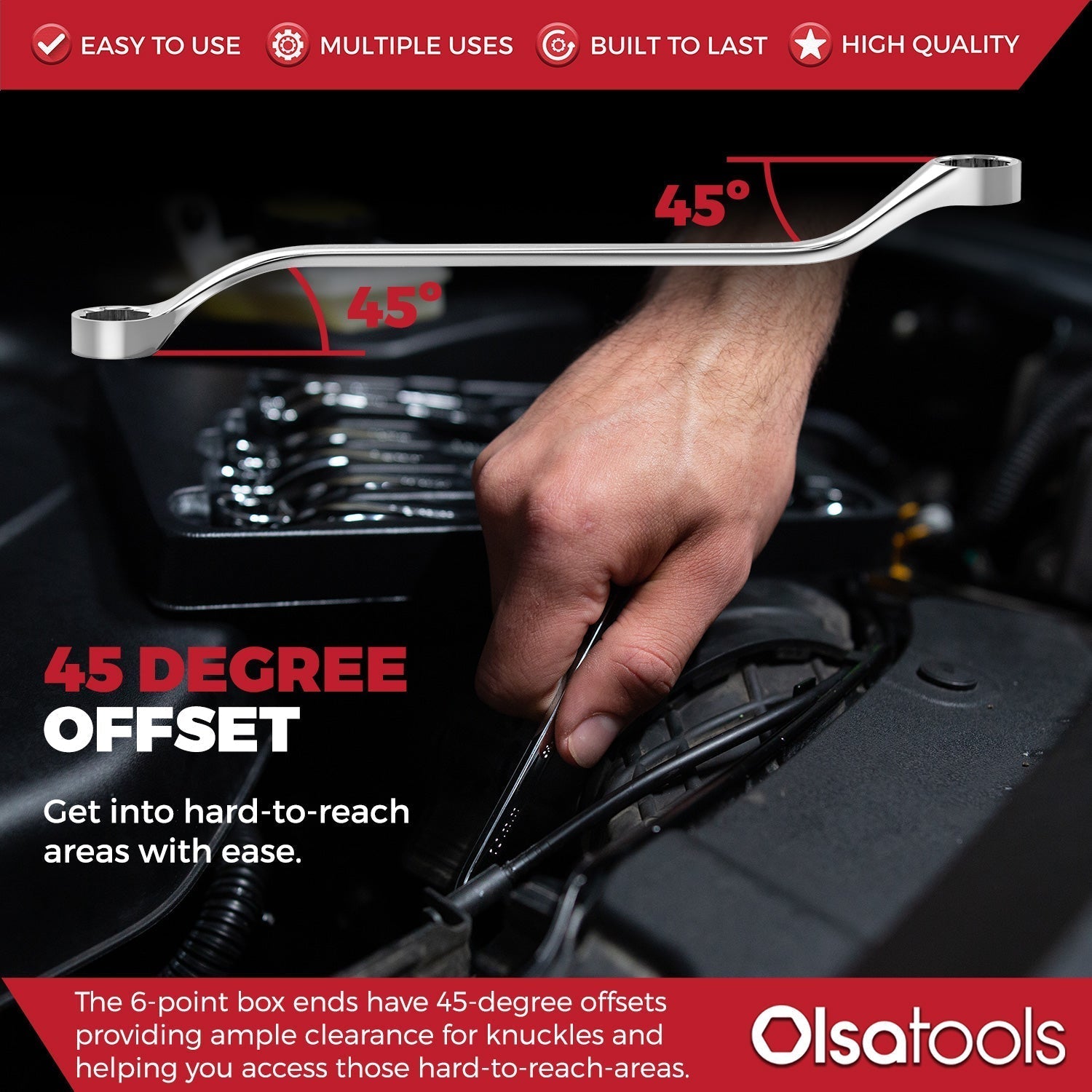 Olsa Tools Offset Bolt Extractor Wrench Set | Olsa Tools
