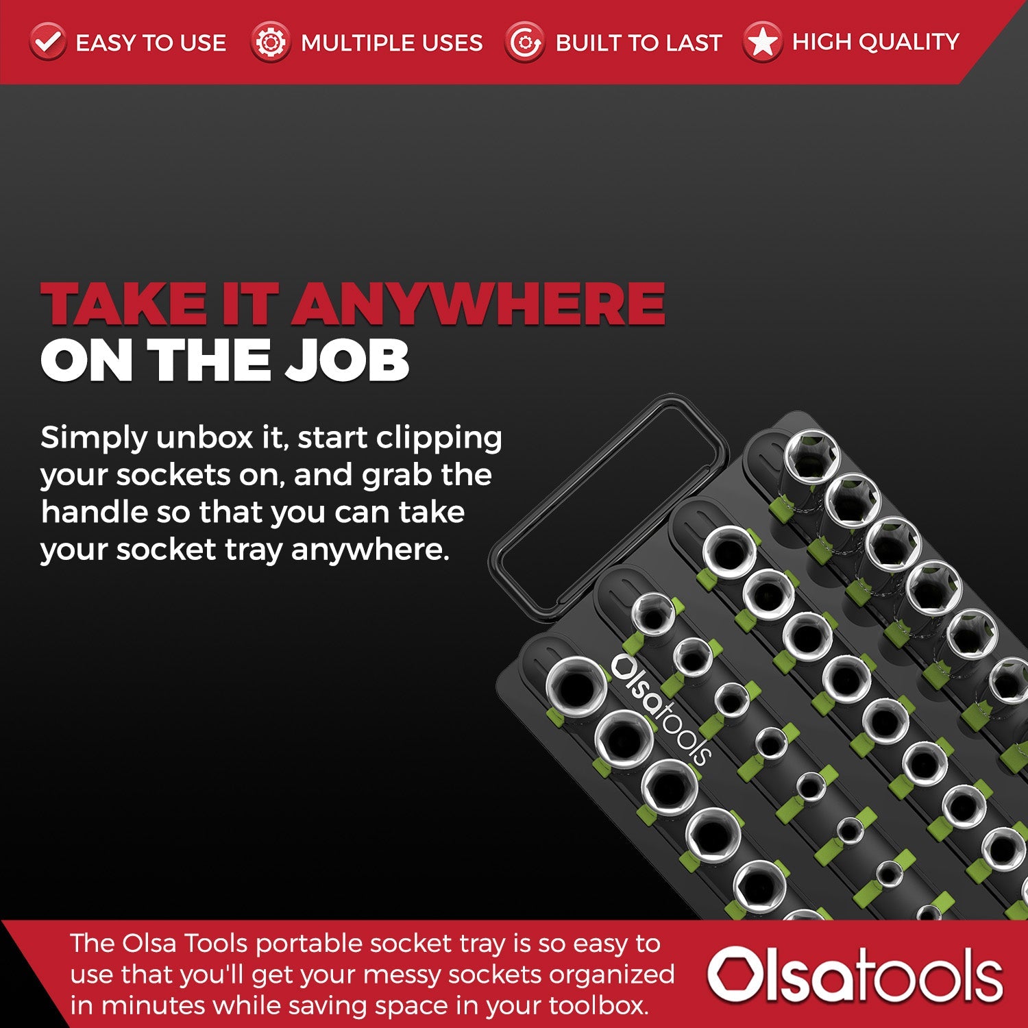 Socket Organizer Tray With Handle | Olsa Tools