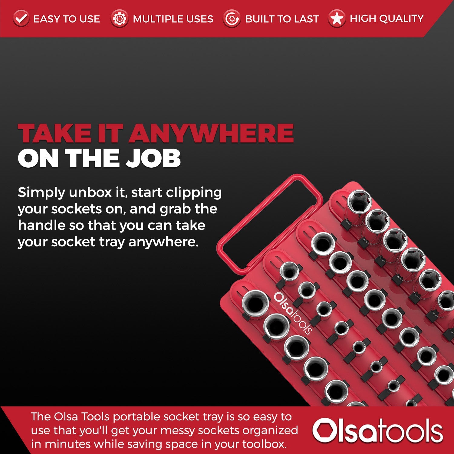 Socket Organizer Tray With Handle | Olsa Tools