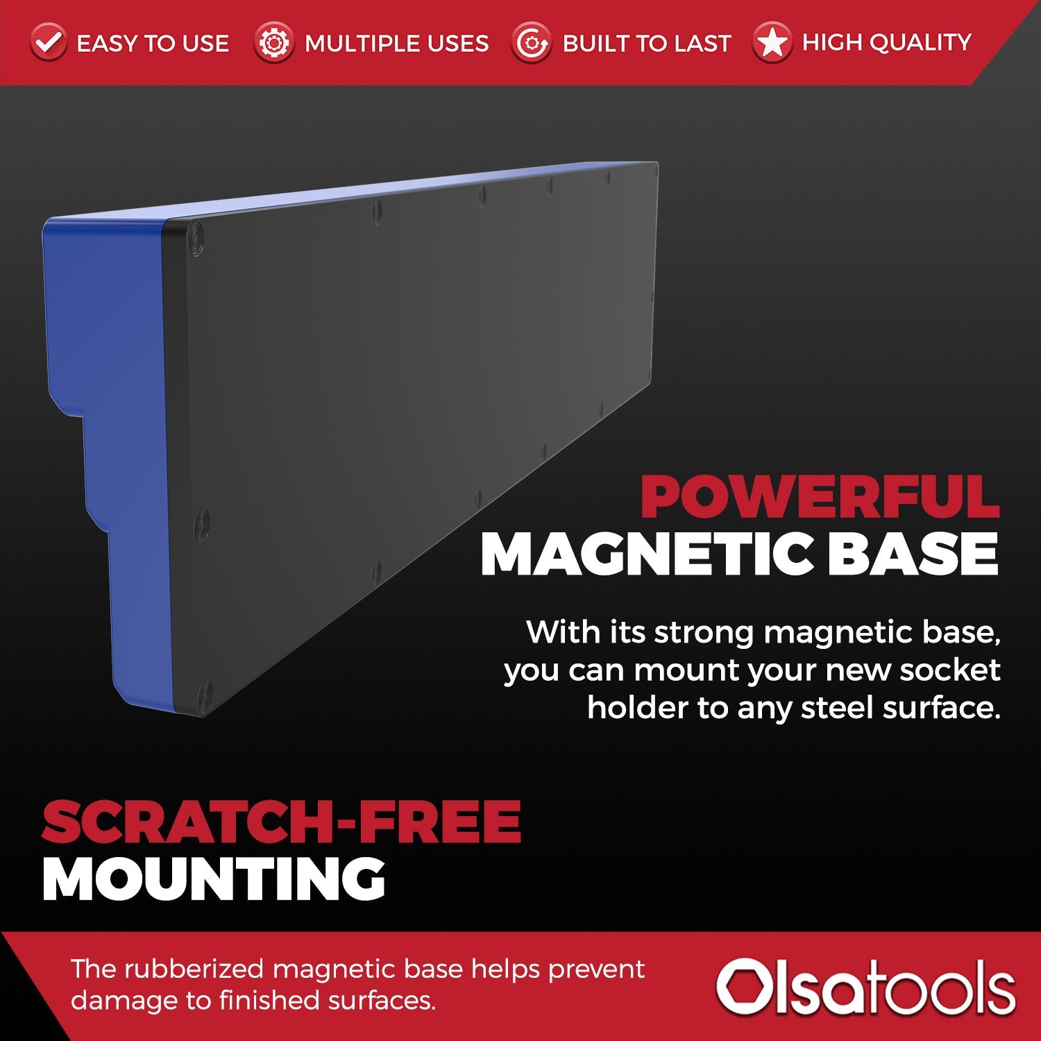 3-Row Magnetic Socket Holder | Designed in Canada | Olsa Tools
