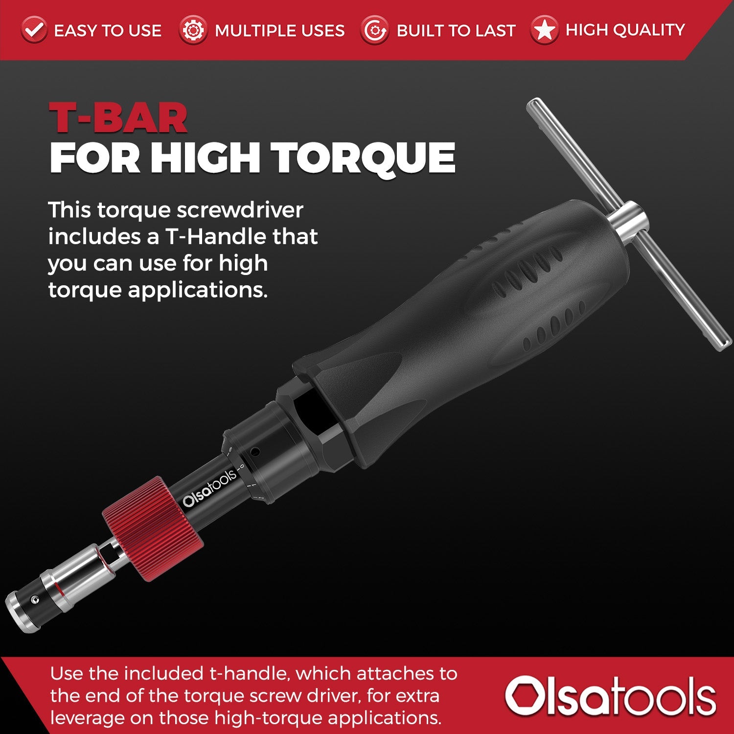 Torque Screwdriver with Hex head and T-handle, 10-50 in-lb - ±6% Accur ...
